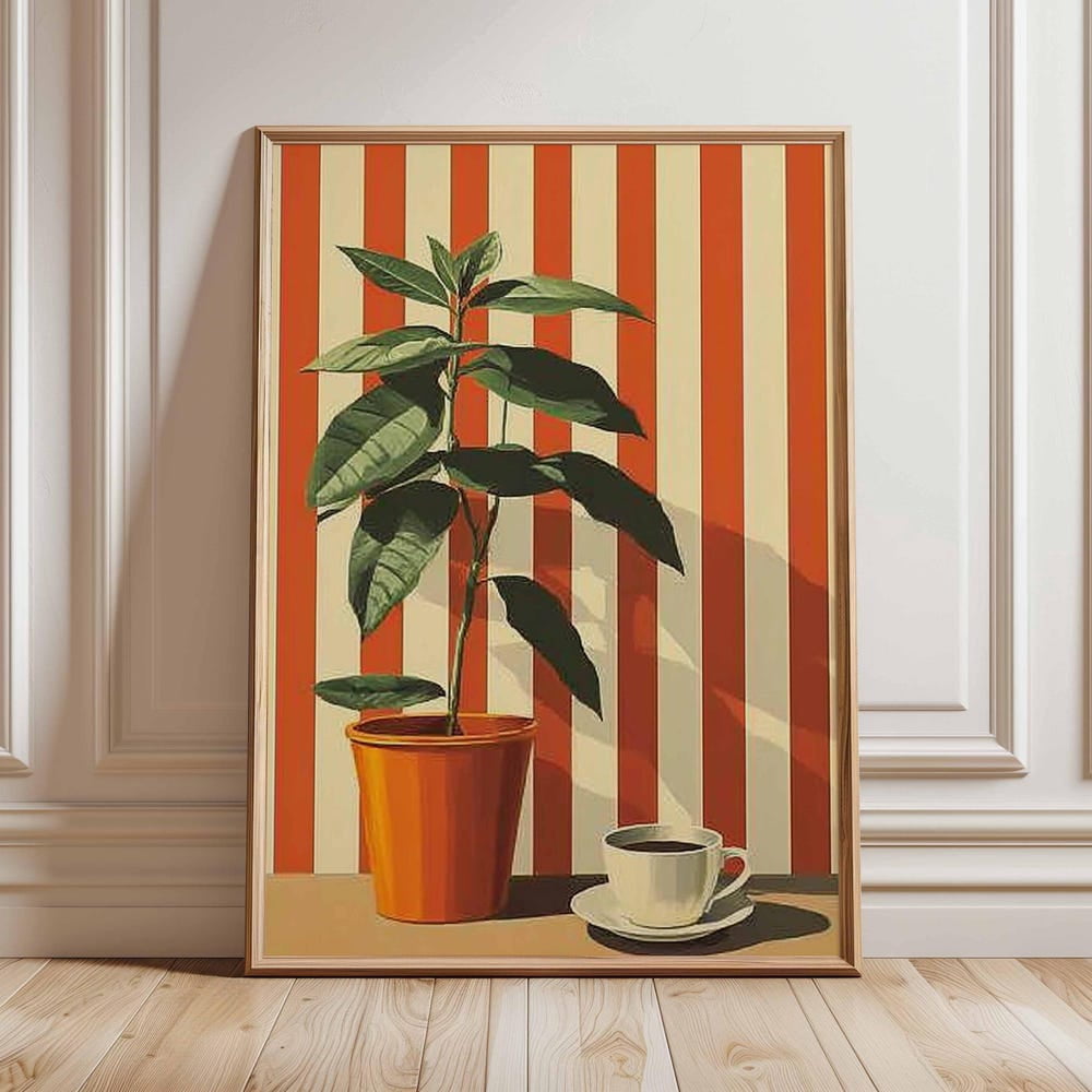 Coffee Plant Wall Art Poster Modern Botanical Print Kitchen Cafe Decor ...