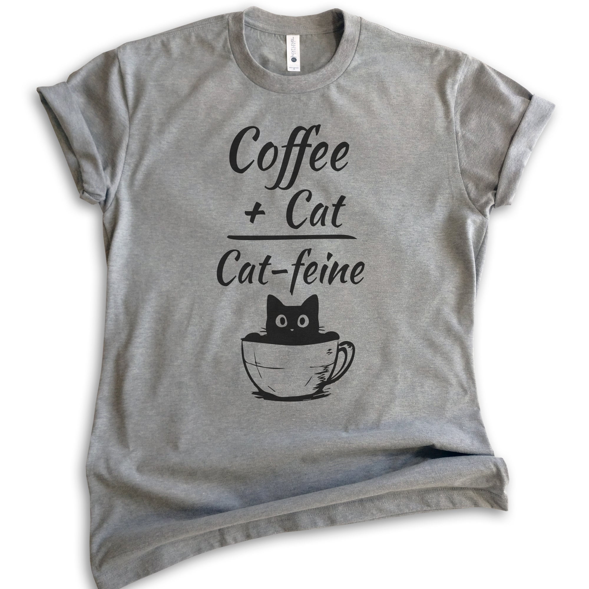 Coffee Plus Cat Equals Cat-feine Shirt, Unisex Women's Men's Shirt ...