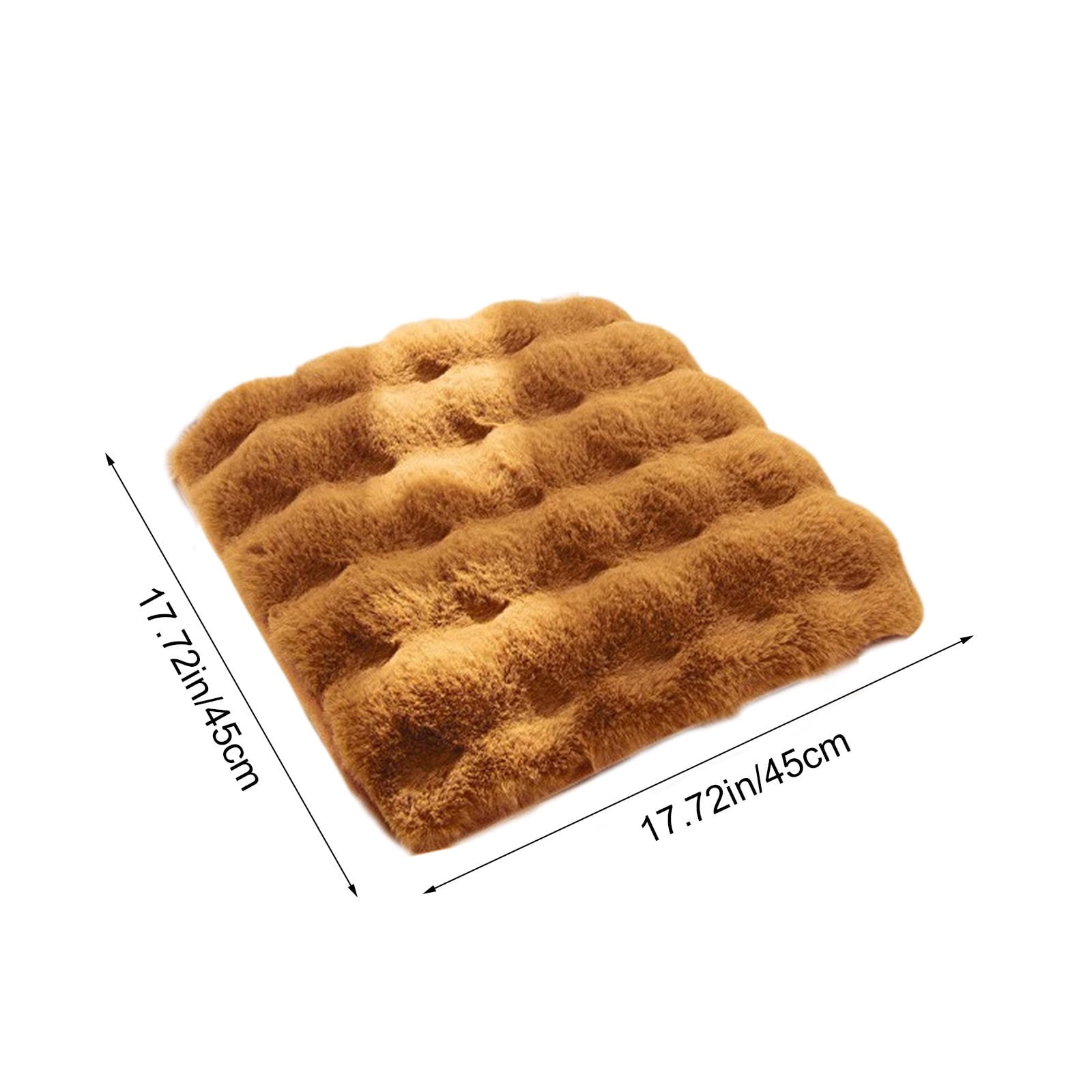 Coffee Plushy Seat Cushion Faux Rabbits Fleece Insulated For Office ...