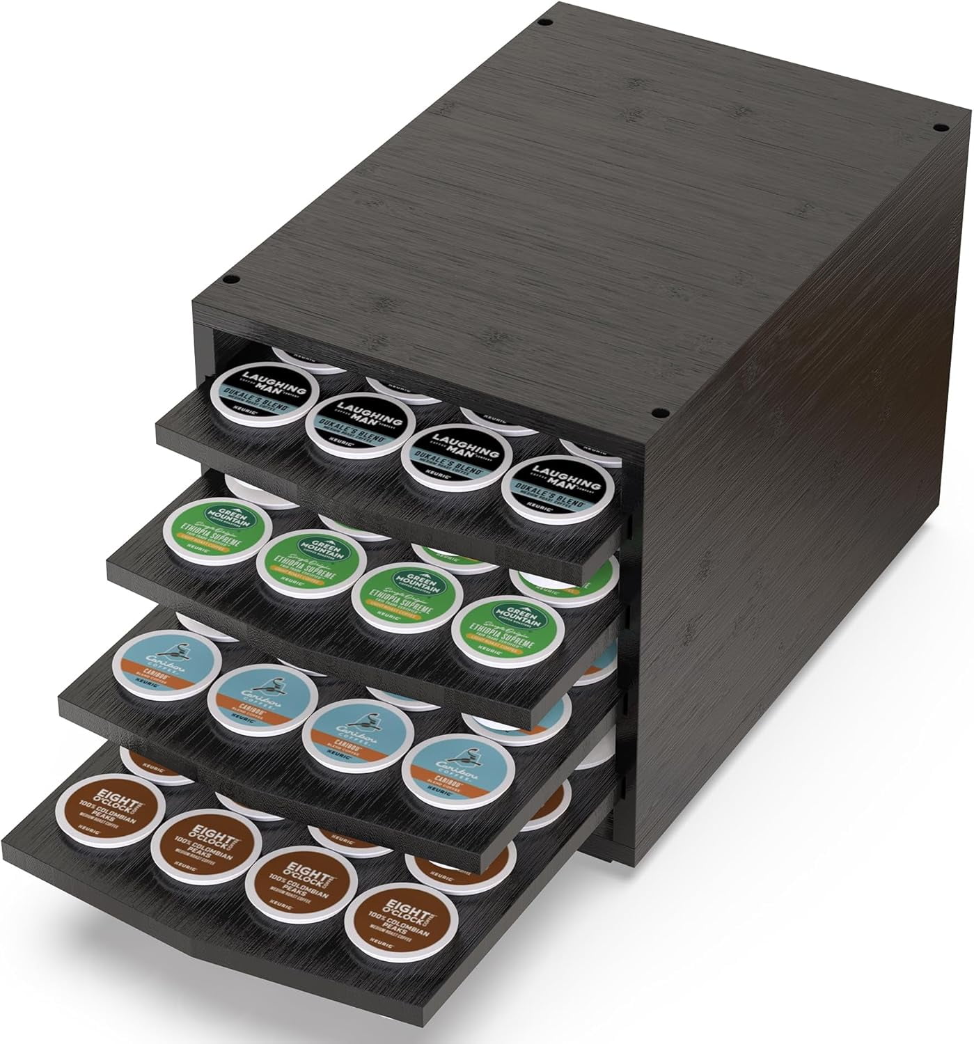 Coffee Pod Drawer (KK496) - Premium Bamboo, Compatible with K-Cups, 96 ...
