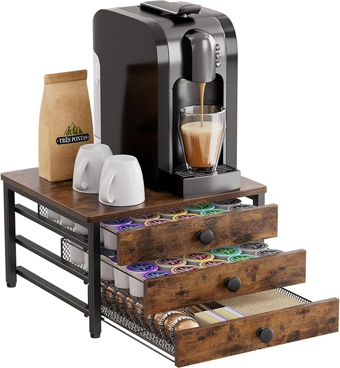 Coffee Pod Holder For Counter, 3 Tier Coffee Pod Drawer for Nespresso ...