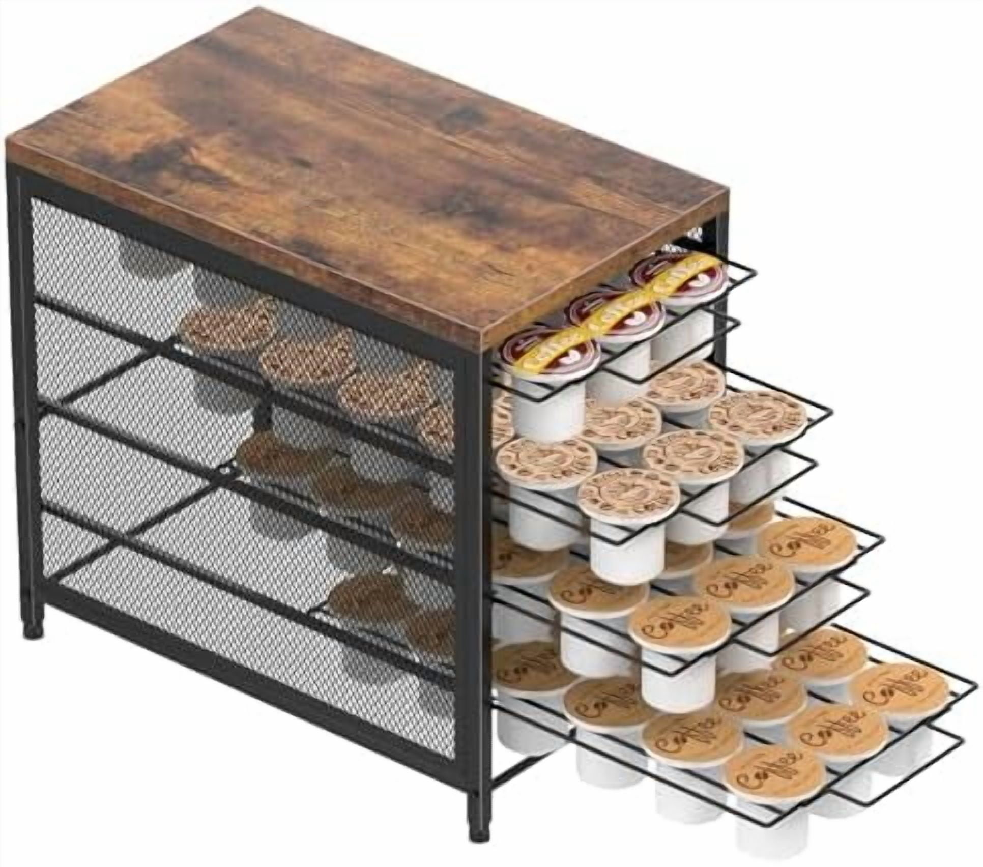 Coffee Pod Holder For Counter, 4 Tier Coffee Pod Drawer for Keurig Pod ...