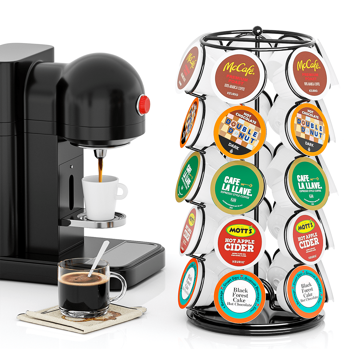 Coffee Pod Holder, K Cups Holder, K Cup Carousel Storage Compatible ...