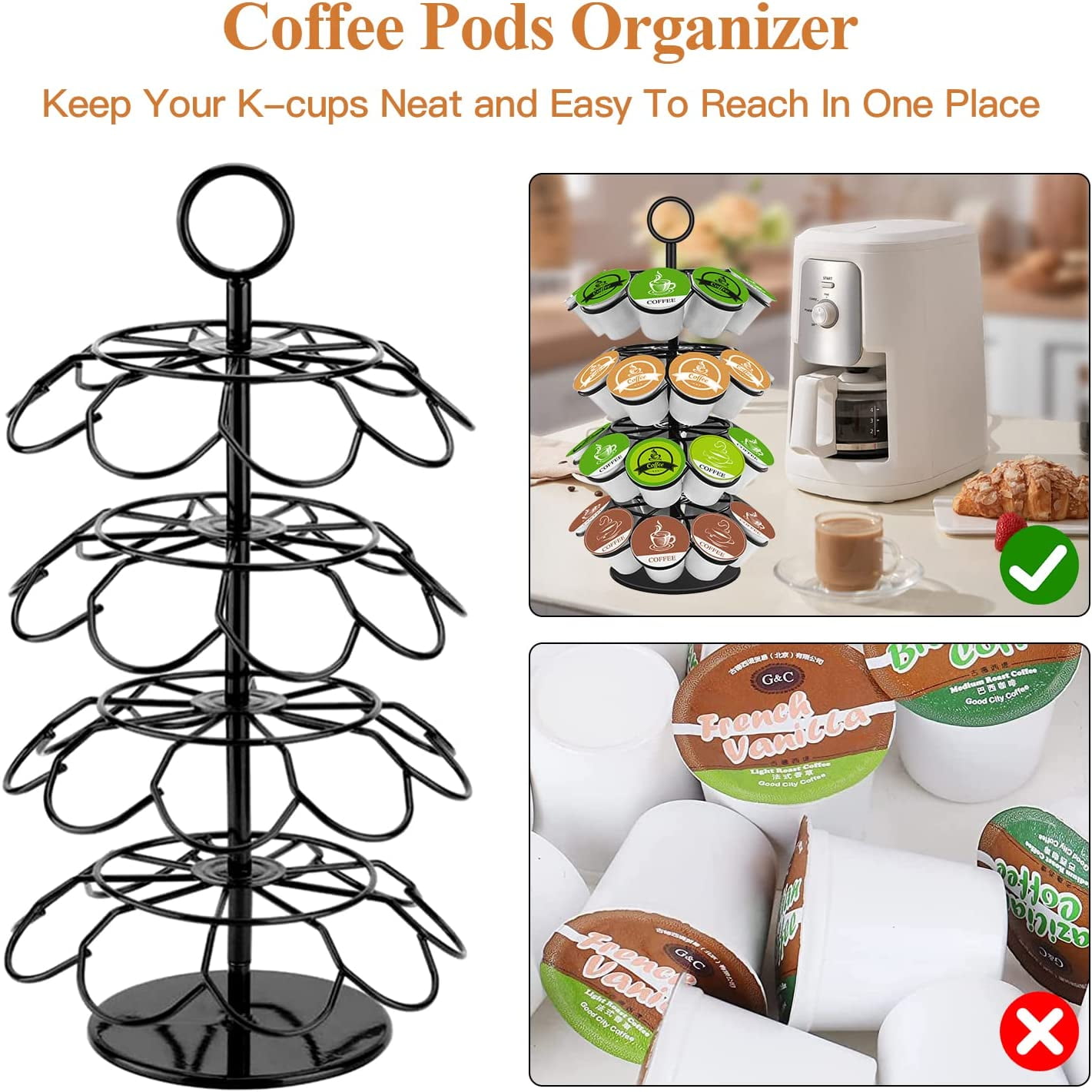 Coffee Pod Holder, Coffee Pod Storage Compatible with K-Cups(36 Pods ...