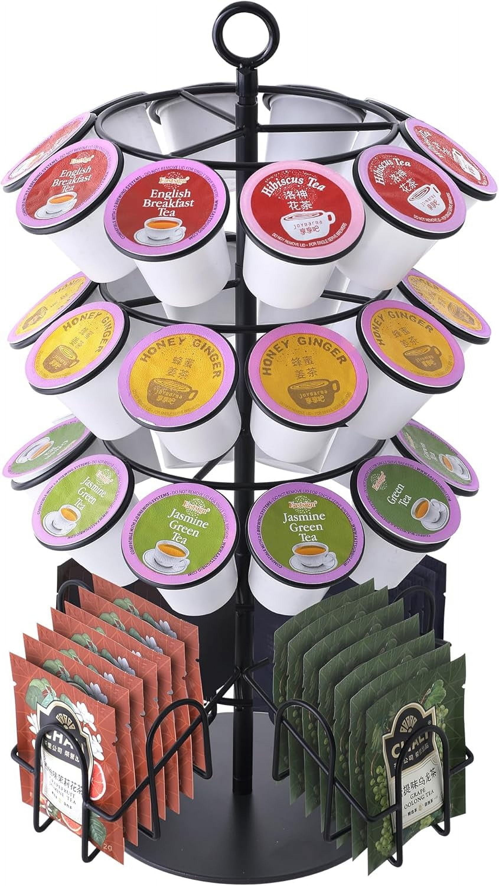 Coffee Pod Holder for & Tea Bag Organizer, Holder Compatible with 36 ...