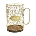 Coffee Pod Holder Wire Cage Wooden Base Basket Organizer for Kitchen ...