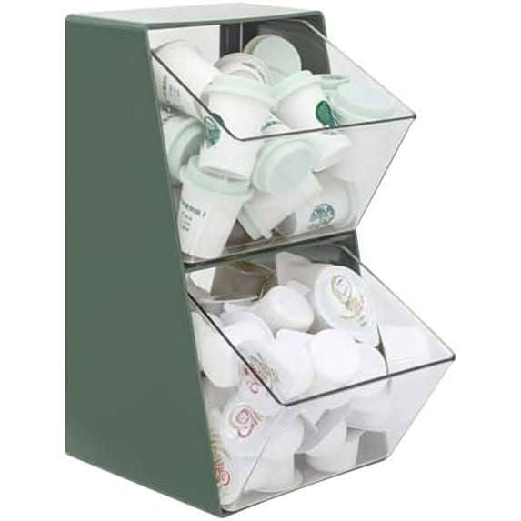 Coffee Pod Storage with 2 Large Capacity Basket K Cup Holder Countertop ...