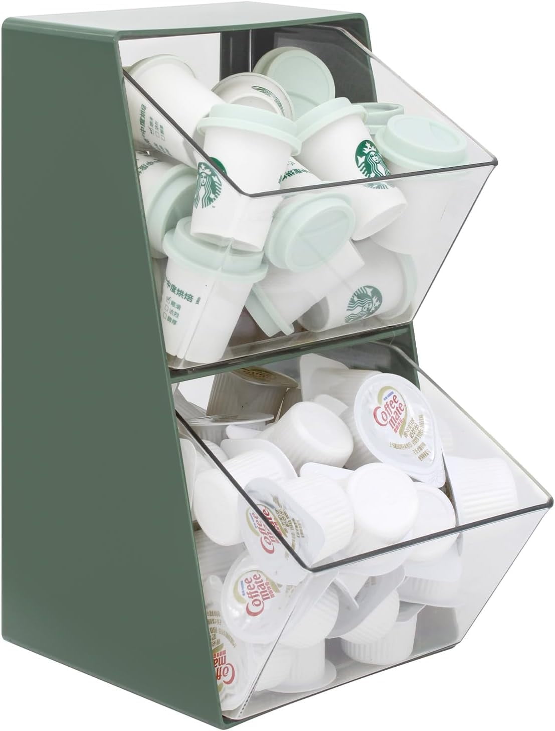 Coffee Pod Storage with 2 Large Capacity Basket K Cup Holder Countertop ...