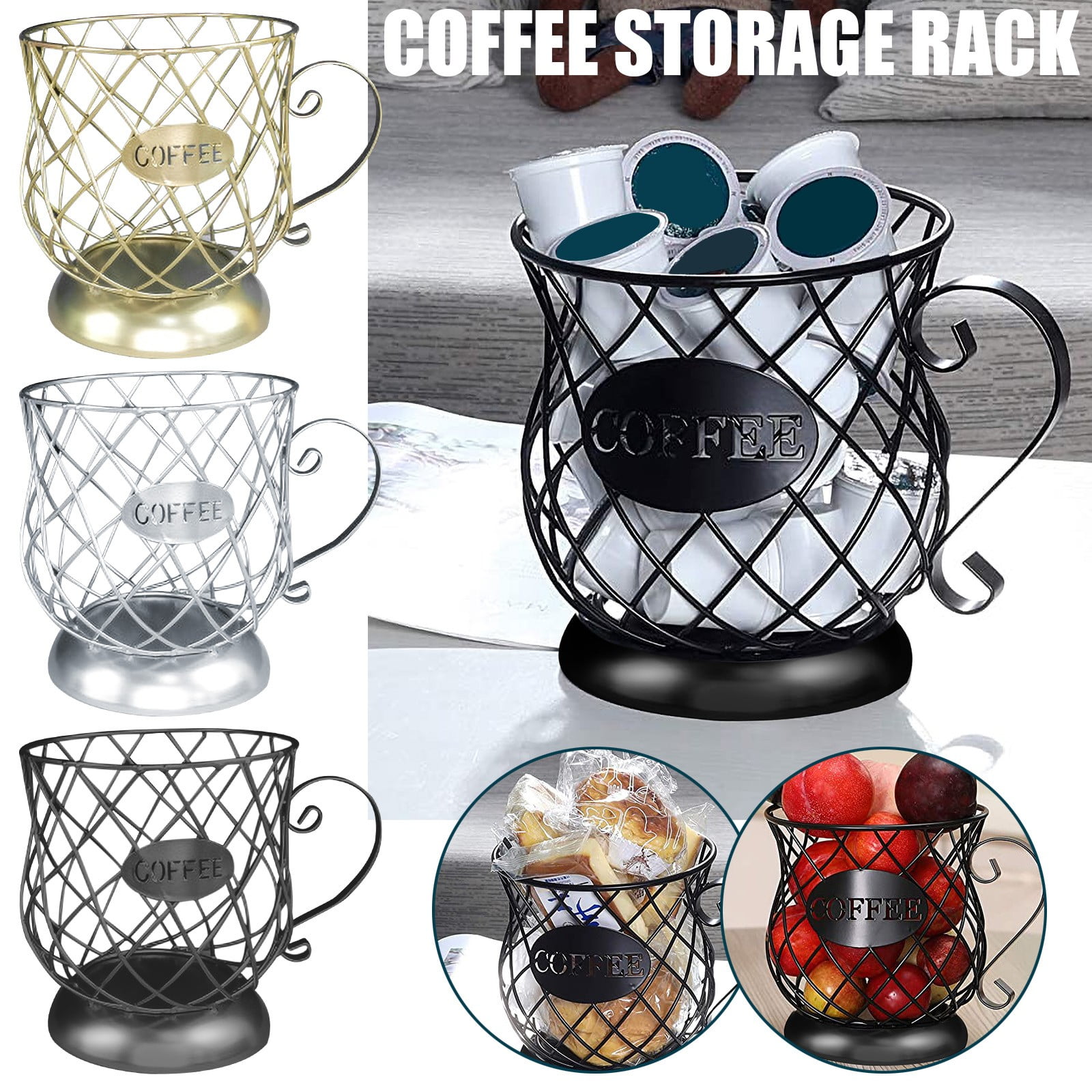 Coffee Pod Storage Rack, Countertop Organizer with 35 Cup Capacity, Non ...