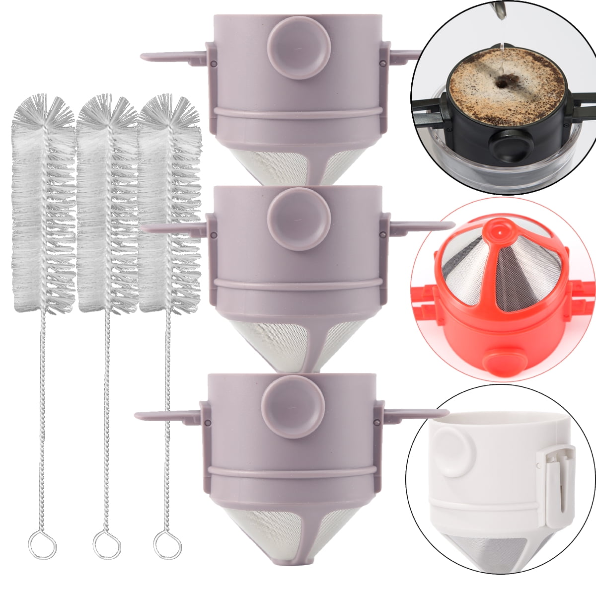 Coffee Pods Coffee Filter, Folding Hand-flush Coffee Filter Cup with ...