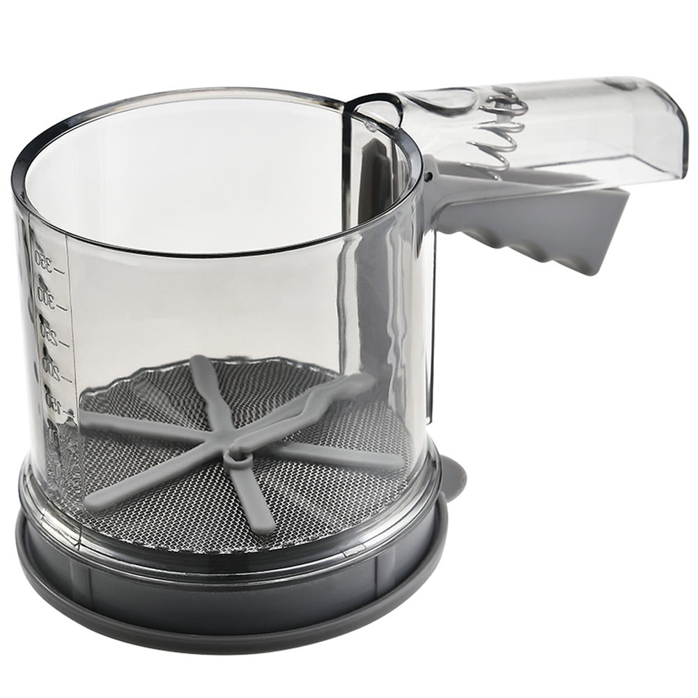STRANDCHIC Grey Handheld Flour Sifter Semi-Automatic Kitchen Sieve for ...