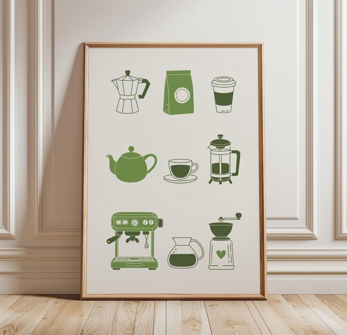 Coffee Poster Barista Tools Wall Art Kitchen Decor Minimal Cafe Art ...