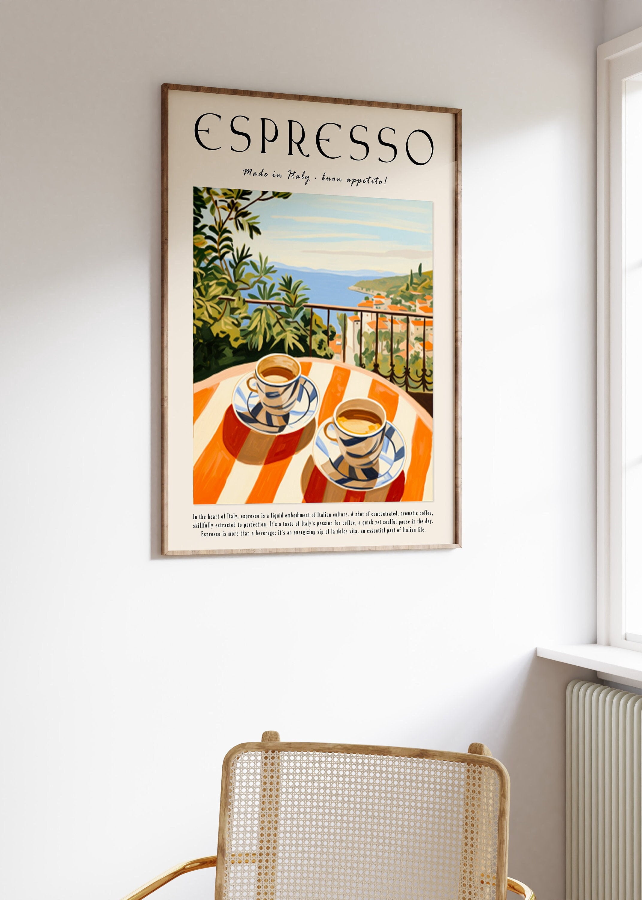Coffee Poster, Italian Espresso Print, Kitchen Decor, Retro Coffee Art ...