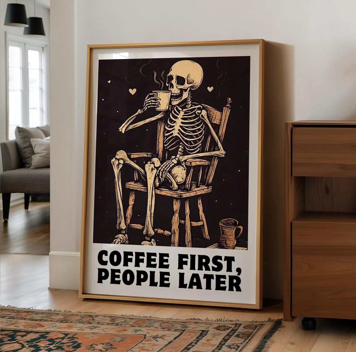 Coffee Poster Moody Retro Bar Kitchen Art Poster, Unframed Canvas Size ...