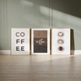 Coffee Poster Trio Modern Kitchen Wall Art Latte Art Decor Neutral ...