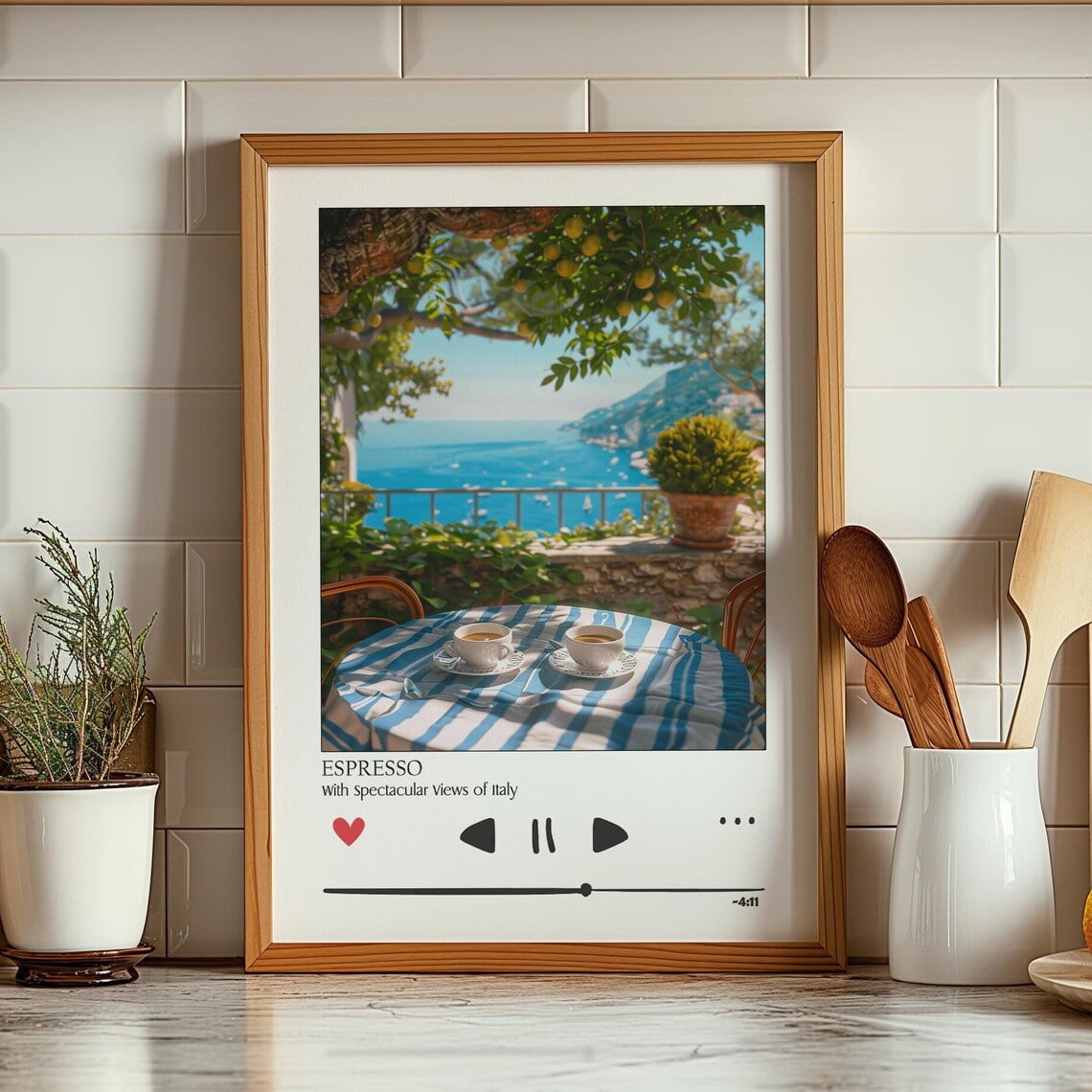 Coffee Poster With A View Of Italy, Espresso Print, Coffee Print ...