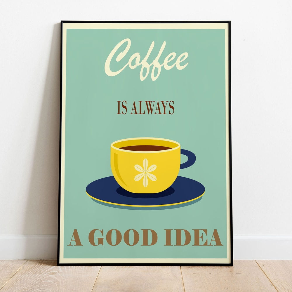 Coffee Poster, Vintage Coffee Print, Lifestyle Poster, Vintage Art ...