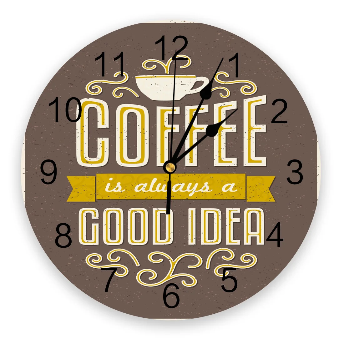 Coffee Posters Advertise Vintage Wall Clocks Silent Home Cafe Office ...