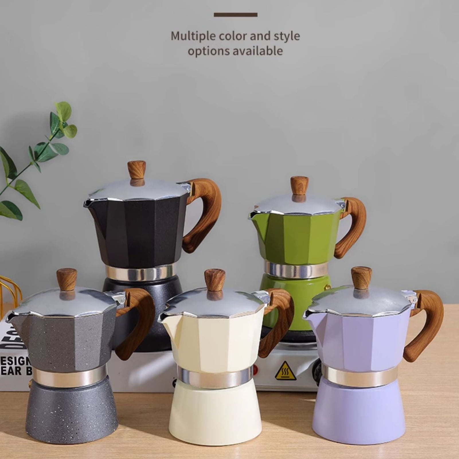 Coffee Pot, Moka Pot Italian Coffee Maker 3 cup/5 OZ Stovetop Espresso ...