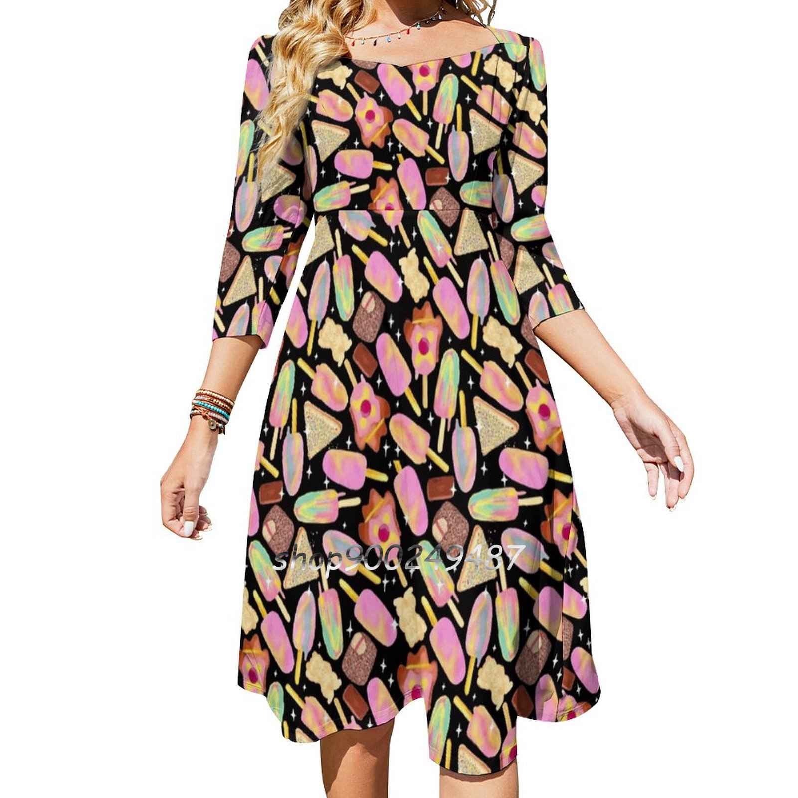Coffee Pot Pin-Up Square Neck Dress New Plus Size Elegant Women Waist ...