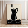 Coffee Pot Poster Japanese Style Kitchen Wall Art Retro Coffee Cups ...