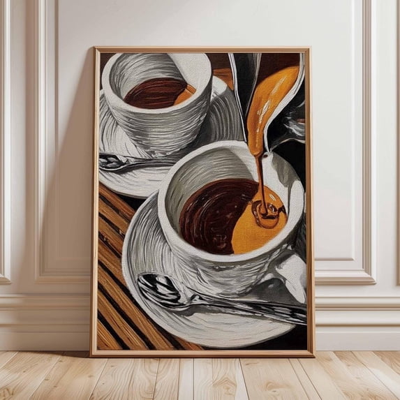 Coffee Pour Realistic Barista Kitchen Wall Art UNFRAMED PAPER POSTER ...