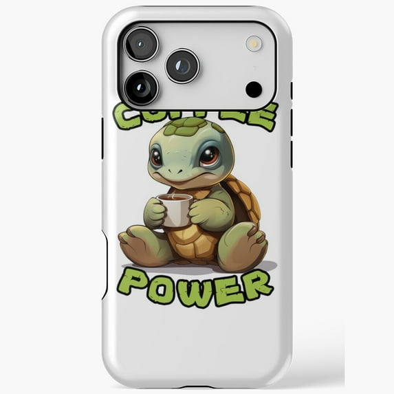 Coffee Power Cute Funny Kawaii Turtle Design Phone Case for iPhone 11 ...