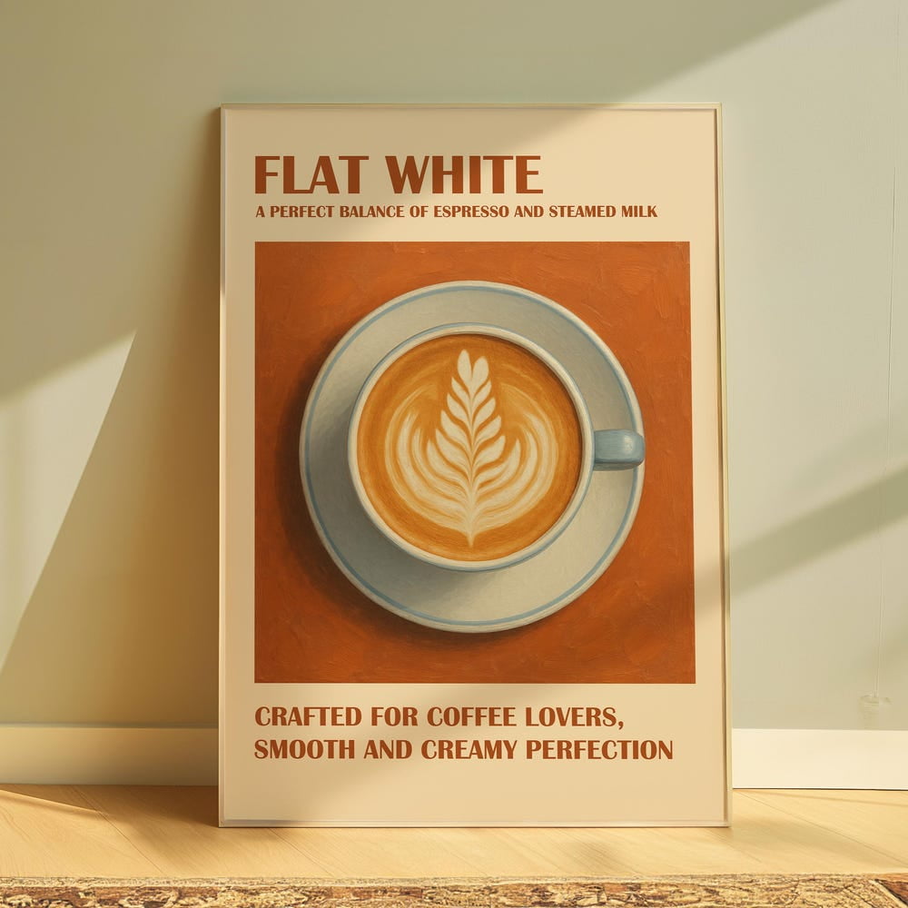 Coffee Print, Flat White Poster, Coffee Wall Art, Modern Kitchen Decor ...
