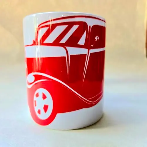 Coffee Quips Crafted street rod hot rod ceramic coffee mug. Red car ...