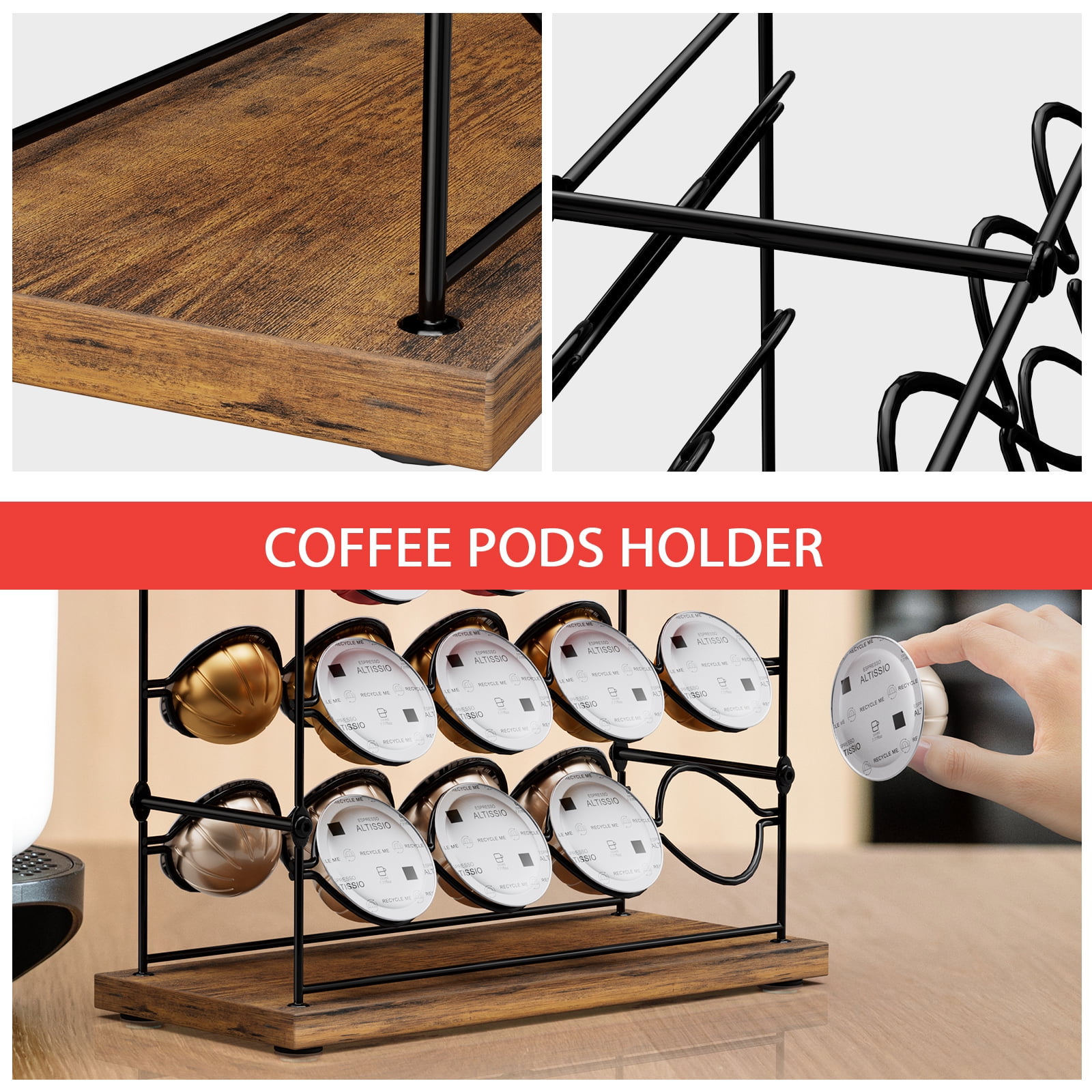 Coffee Rack Storage Cabinet 32 Piece Set Capacity Coffee Capsules ...