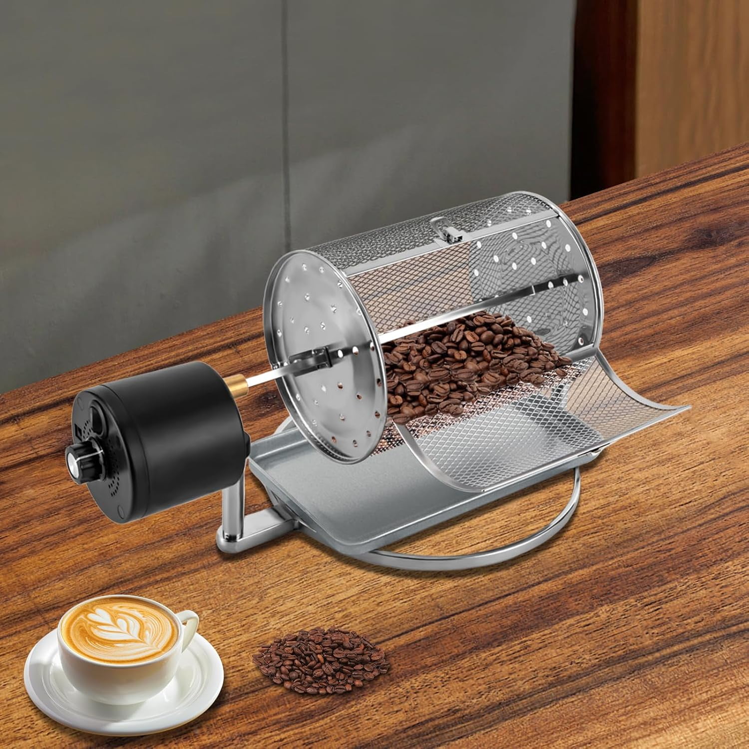 Coffee Roaster Machine 14W Electric Coffee Roaster Stainless Steel Bean ...