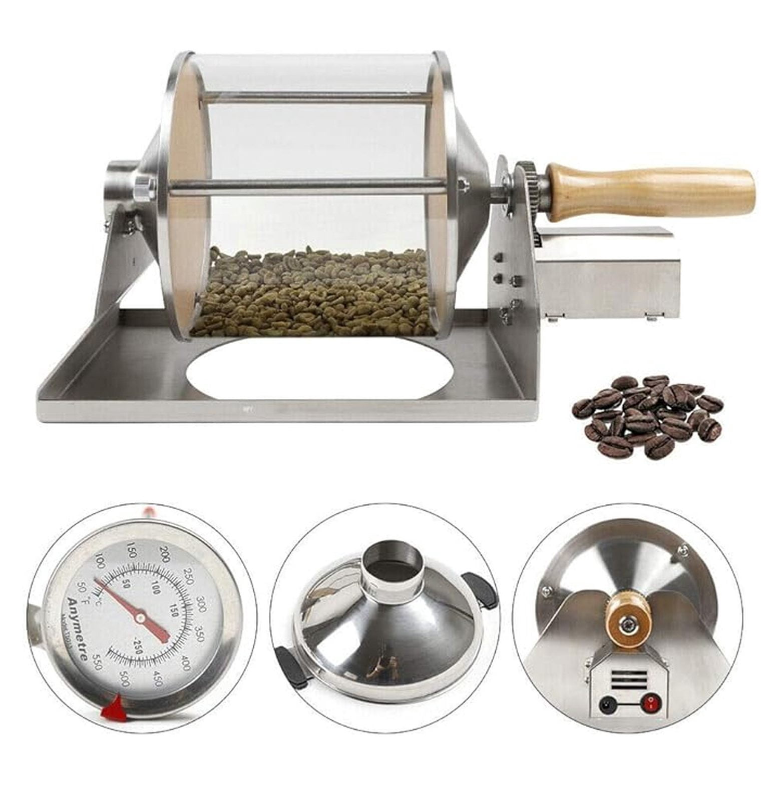 Coffee Roasting Machine KAKA- Gas Coffee Bean Roaster Set 400 grams US ...