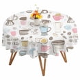 Coffee Round Tablecloth 54 inches Cartoon Modern Hand Painted ...
