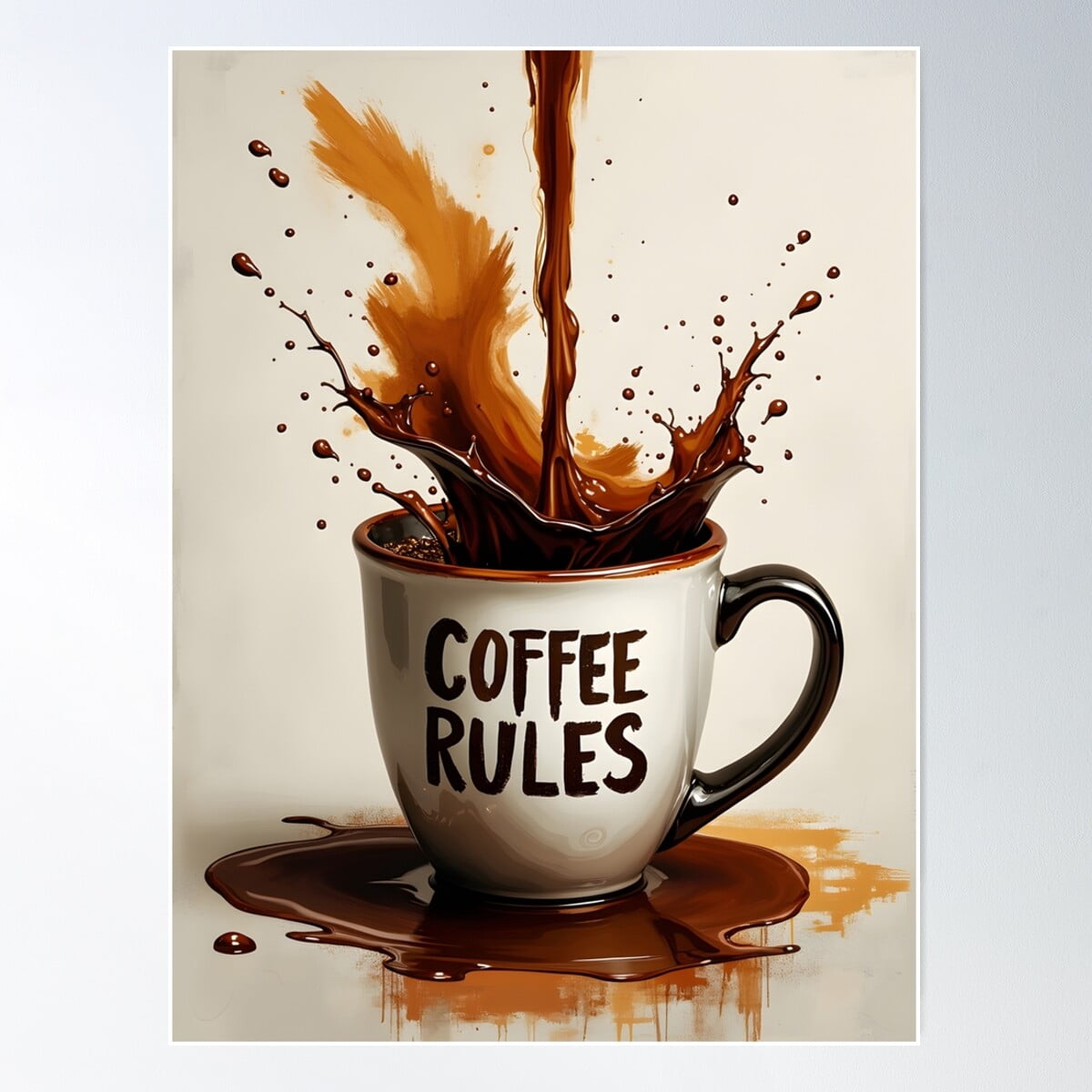 Coffee Rules Poster Wall Art, Modern Wall Decor For Living Room Bedroom ...