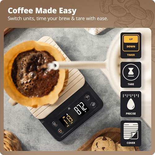 Coffee Scale with Timer – 0.1g Precision Digital Coffee & Espresso ...