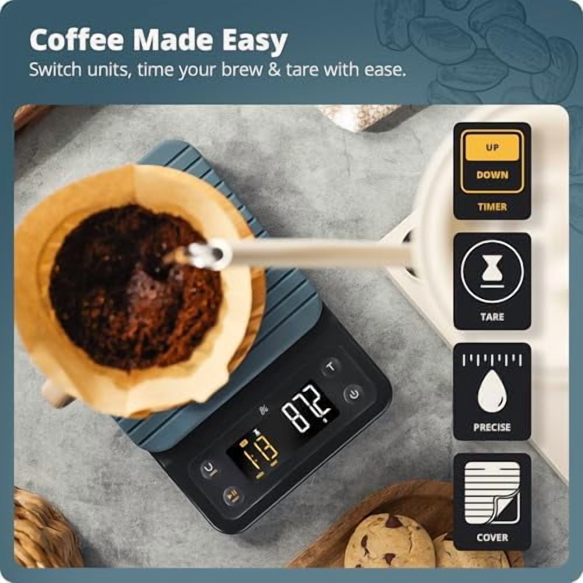 Coffee Scale with Timer – 0.1g Precision Digital Coffee & Espresso ...