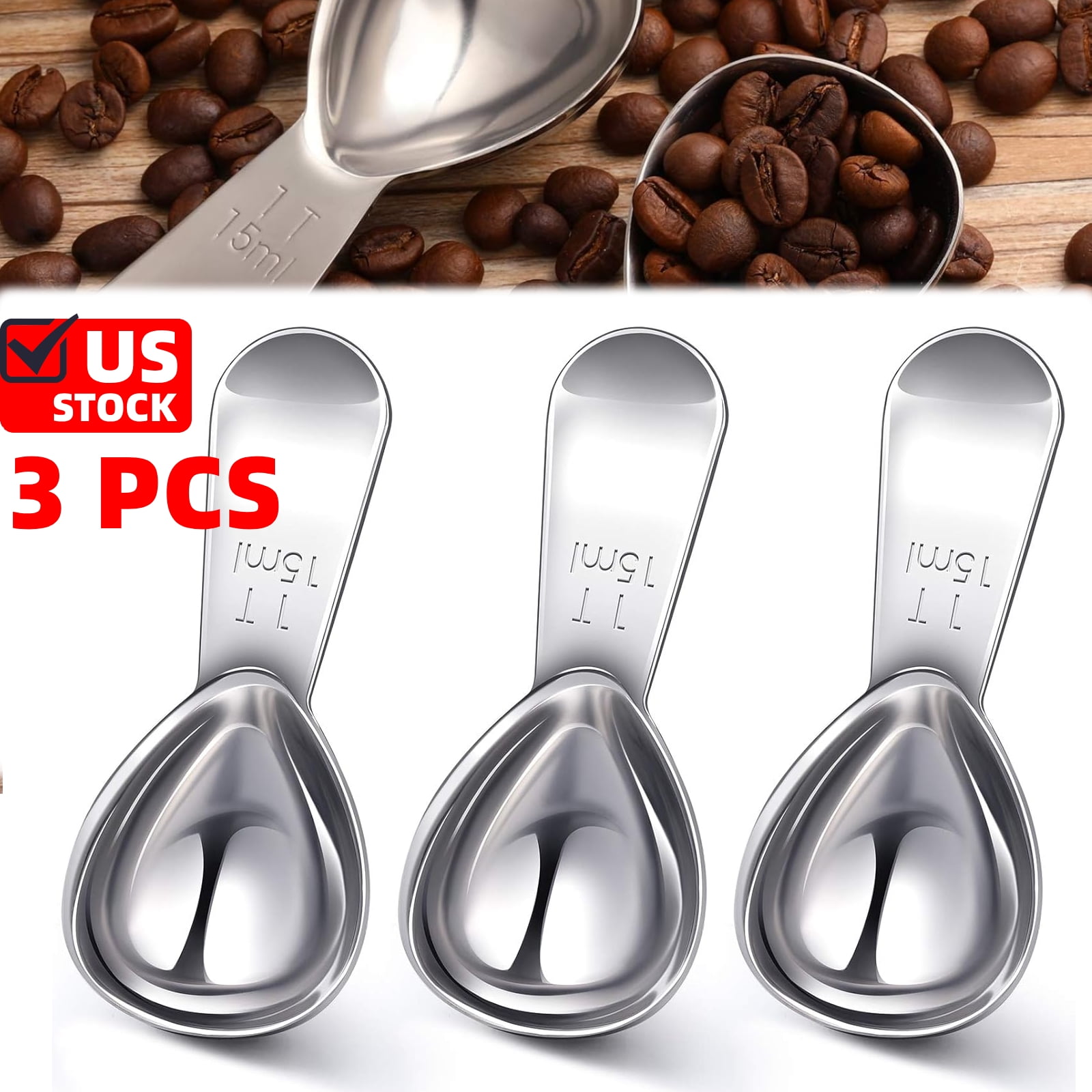 Coffee Scoop 1 Tablespoon Scoop Measuring Spoon for Ground Coffee 3 pcs ...