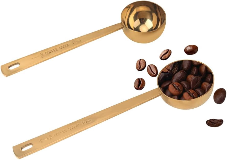 Coffee Scoop, Gold Stainless Steel Coffee Spoons Set, 1 tablespoon ...