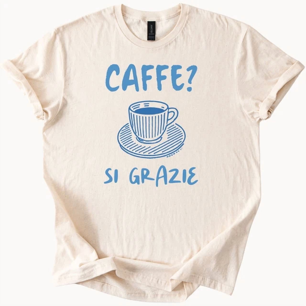 Coffee Shirt Unisex Si Grazie Coffee Italian Graphic T Shirt Cotton ...