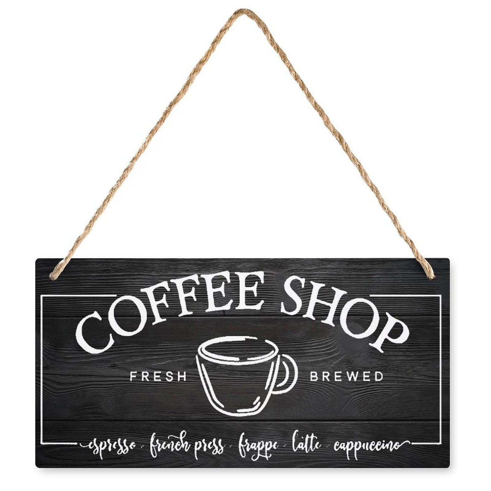 Coffee Shop Farm Wood Coffee Shop Sign Coffee Shop Sign Hanging Wood ...