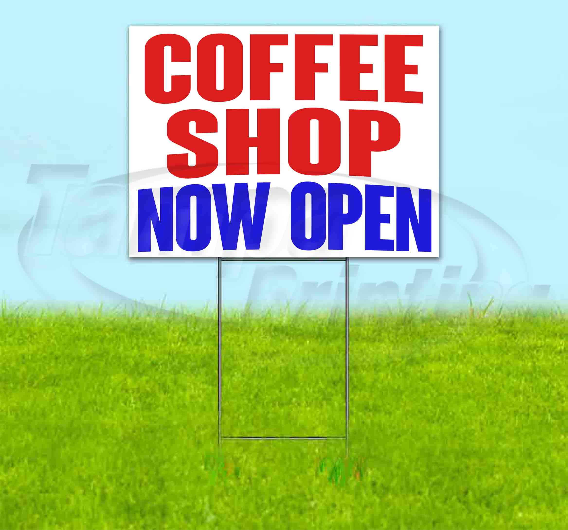 Coffee Shop Now Open (18"" X 24"") Corrugated Plastic Yard Sign ...