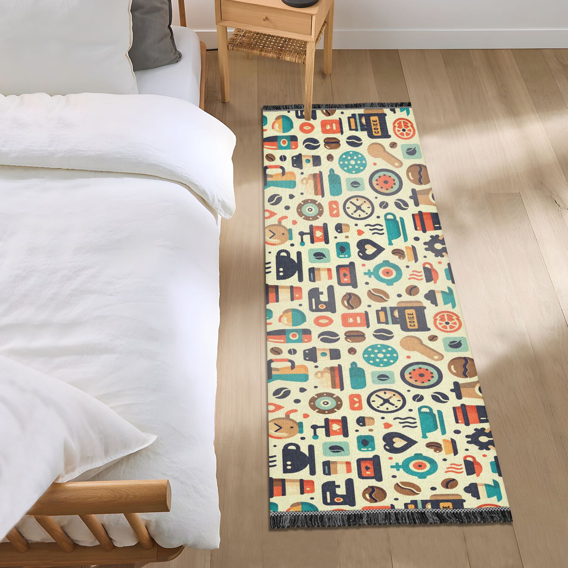Coffee Shop Signs Icon Runner Area Rug 2x6 Soft Non-Slip Washable ...
