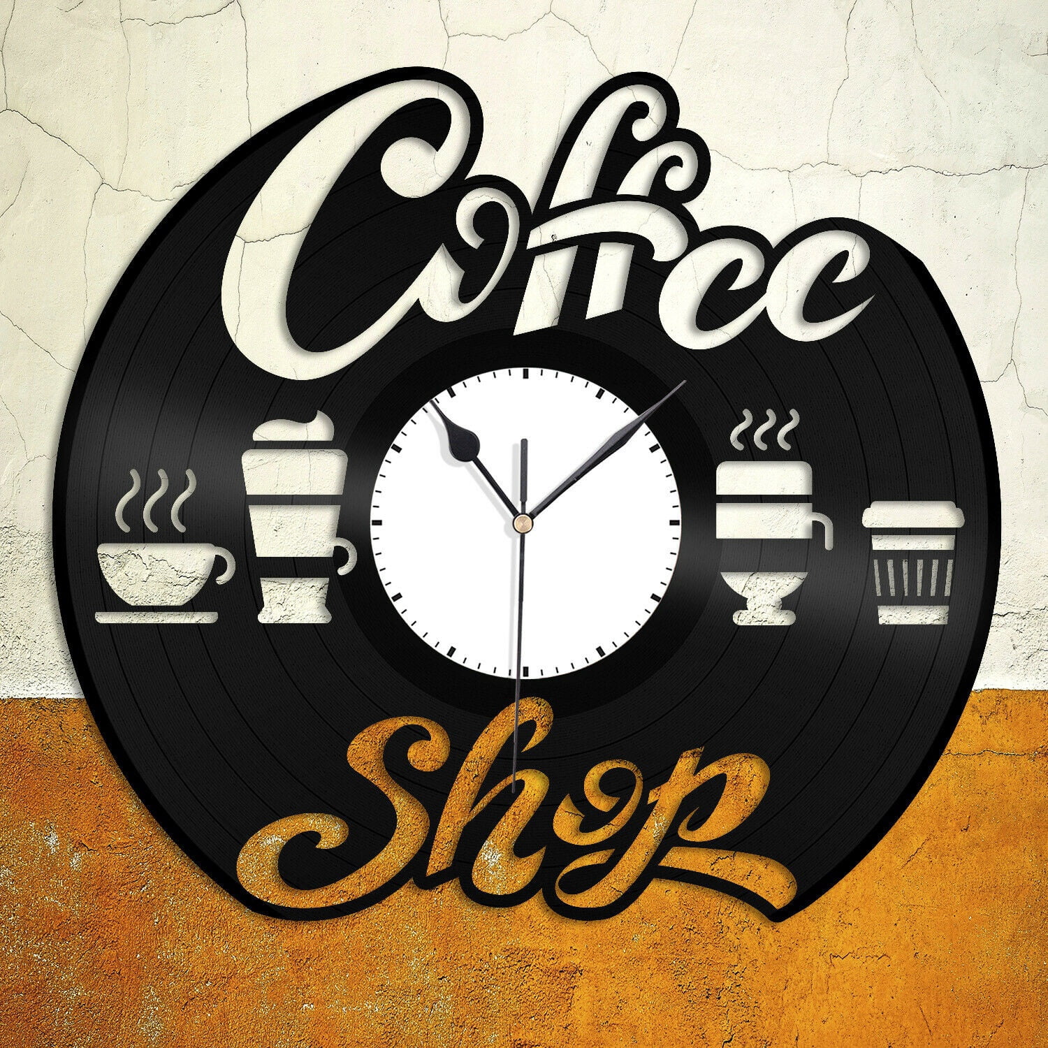 Coffee Shop Vinyl Wall Clock Souvenir Unique Gift for Friends Home ...