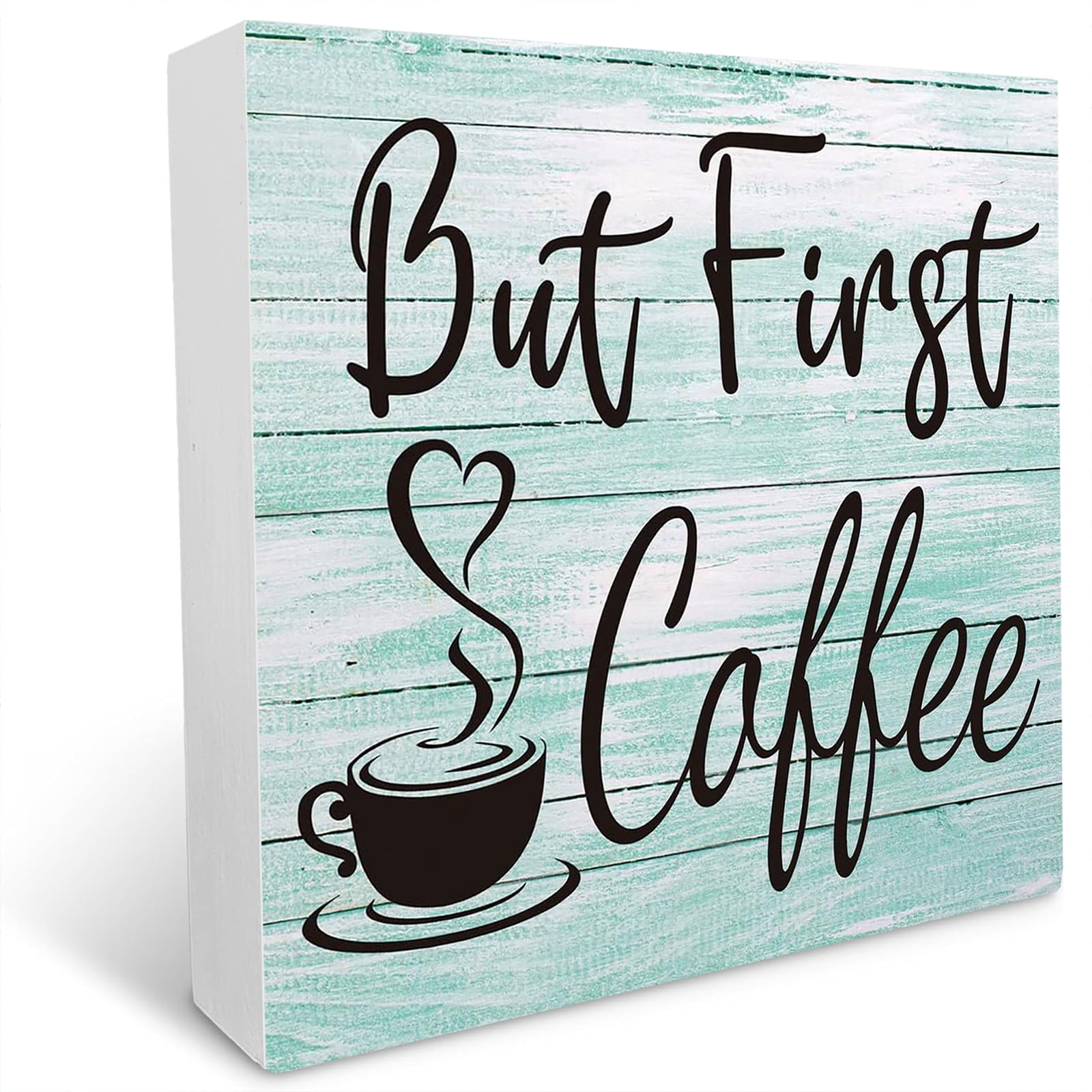Coffee Sign But First Coffee Wood Plaque Table Art Sign , Coffee Shelf ...