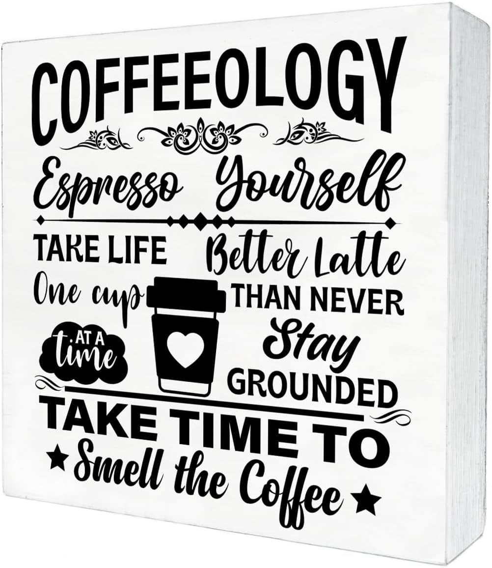 Coffee Sign Coffee Quotes Desk Decor Coffeeology Wood Sign For Coffee ...