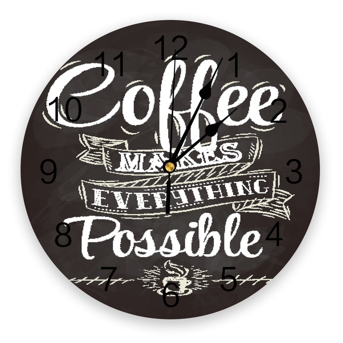 Coffee Signboard Art Text 3D Wall Clock Modern Design Brief Living Room ...