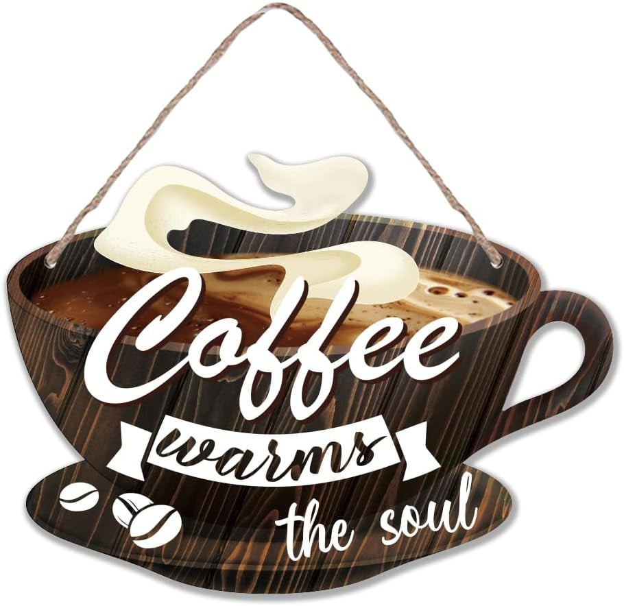 Coffee Signs Decor for Coffee Bar Wood Farmhouse Wall Sign Coffee Bar ...