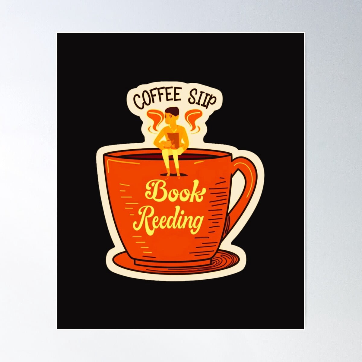 Coffee Sip & Book Bliss Collection Poster Wall Art Modern Wall Decor ...