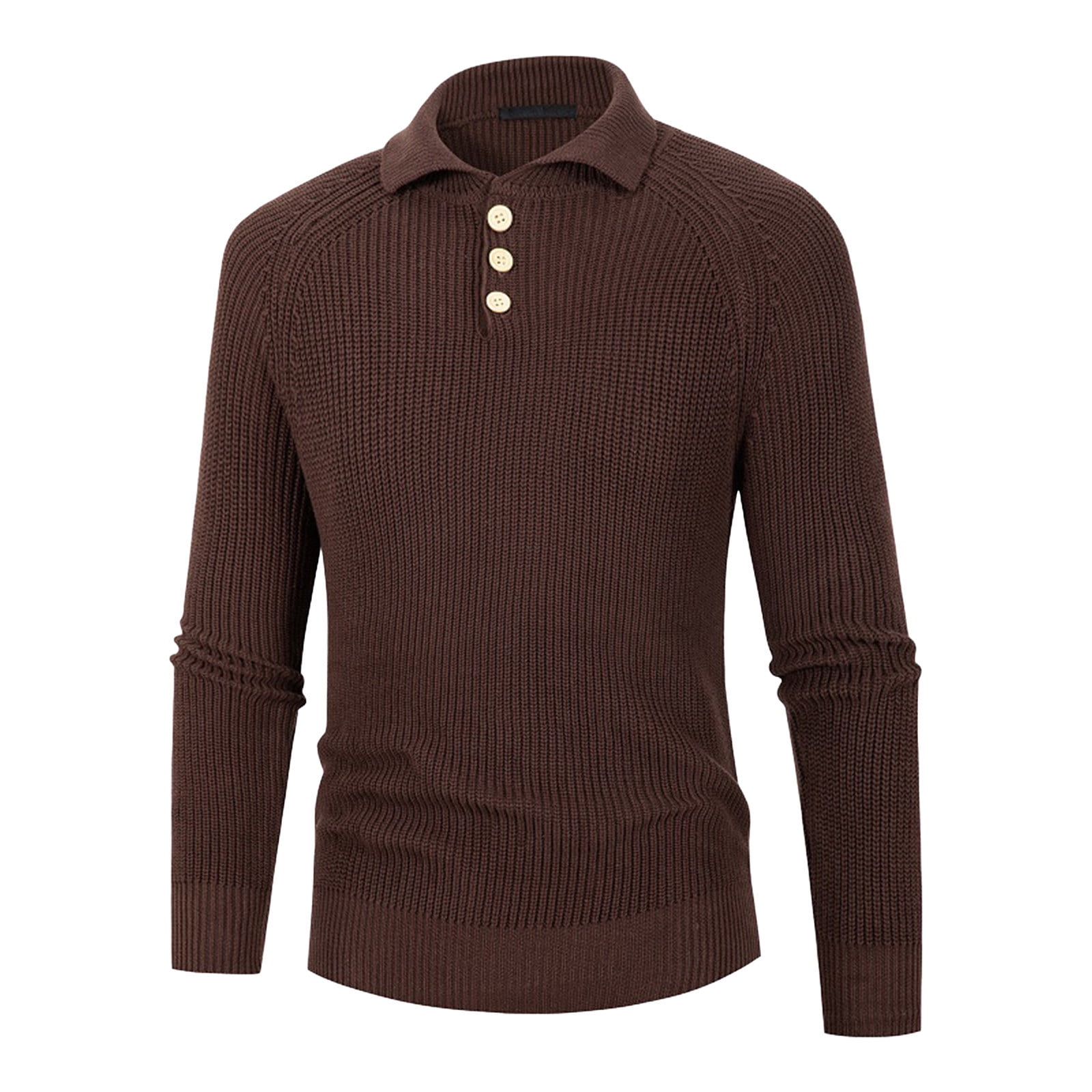 Coffee Slimming Tunic for Mens Winter Fall Long Sleeve Collared Turtle Neck Sweater Going Out ...