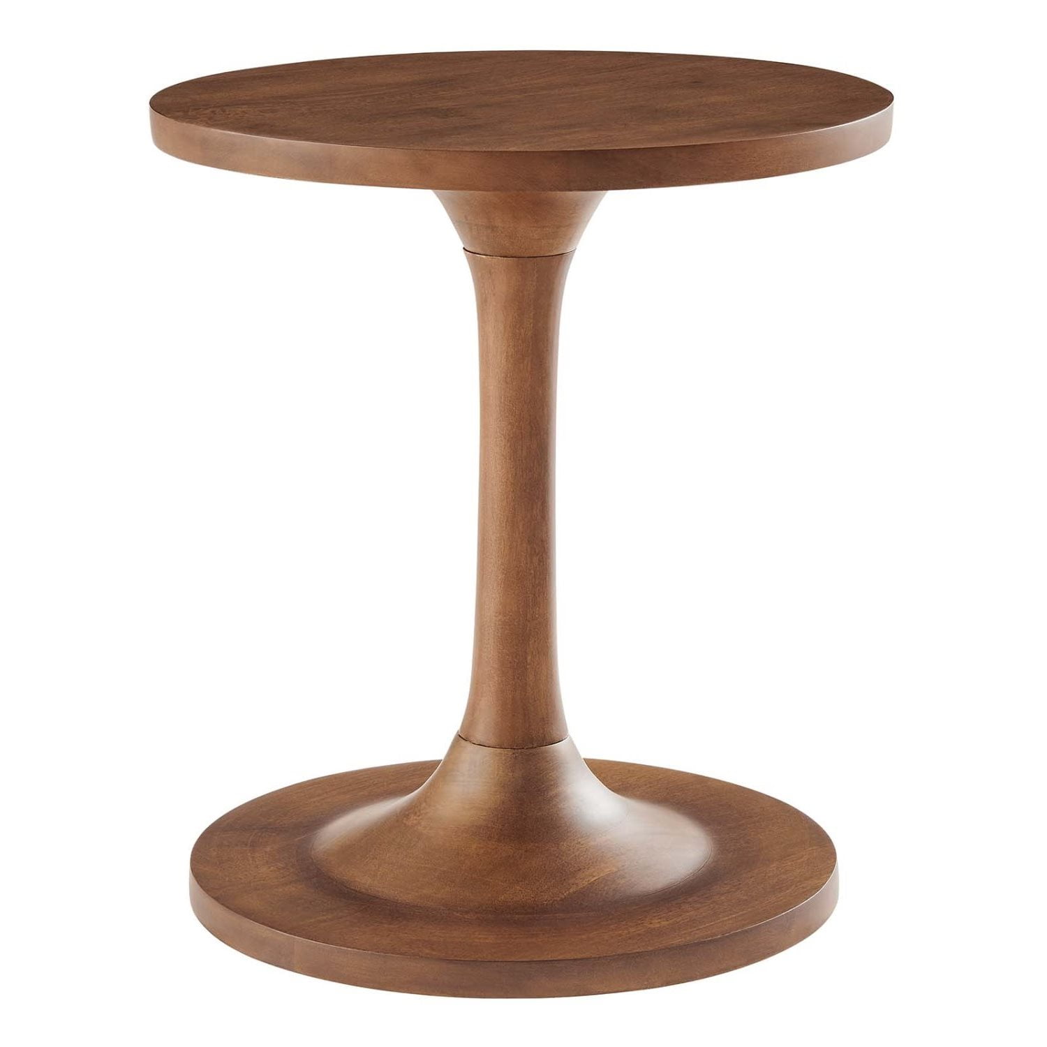 Coffee Sofa Side Table, Walnut, Wood, Round, Living Kitchen Cafe Bistro ...